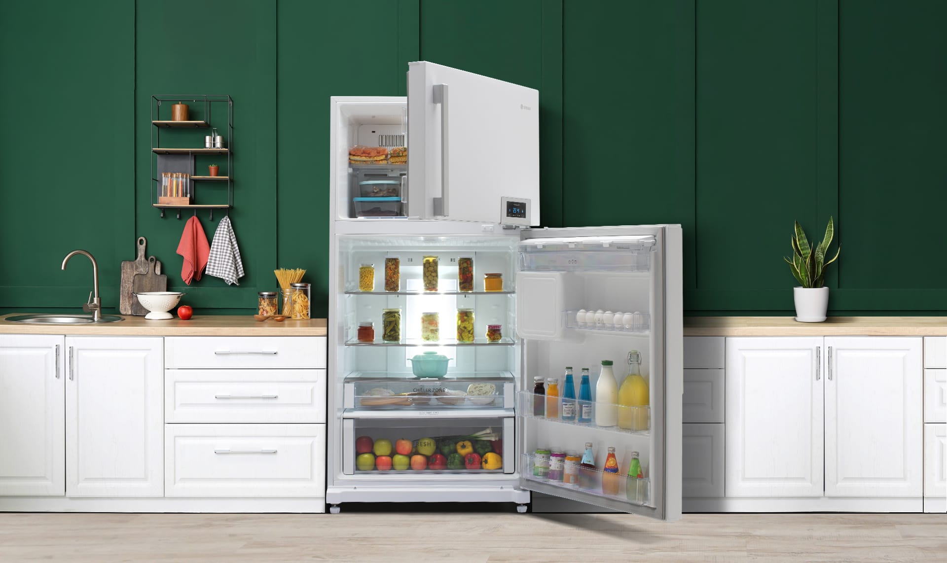 یخچال و فریزر 27Ft اسنوا مدل SN3-2027LW سفید چرمی سری New Morano – برتر کالای تهران